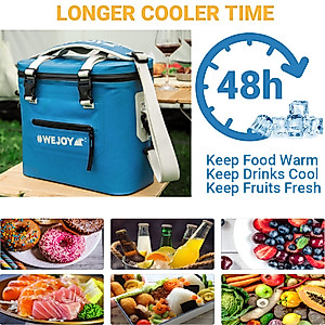 #WEJOY Insulated Camping Cooler Bag,12 Can,2 Days Ice Life, Portable Waterproof Camp Coolers Lunch Bag with Leakproof Zipper for Outdoor Beach, Picnic, Hiking, Fishing, Traveling,BBQ