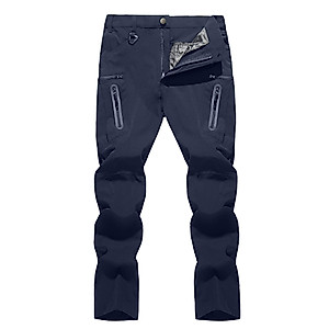 TACVASEN Men's Tactical Stretch Pants Quick-Dry Fishing Travel Hiking Pants Navy, 40