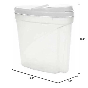 2 Pc Dry Food Storage Cereal Dispenser Pasta Rice Container BPA Free 4.8 Liters, White