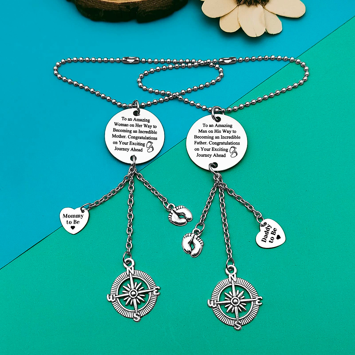 New Parents Hanging Ornaments Car Pendant for Home Vehicle Mom to Be Gifts Daddy to Be First Time Parents to Be Gift Baby Pregnancy Announcement Rearview Mirror Hanging Ornament