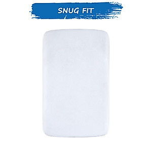 Satin Pack and Play Sheet Fitted, Soft & Silky Portable Playard/Mini Crib Sheets Mattress Cover for Boys and Girls, Compatible with Graco Pack n Play for Baby Hair and Skin, White