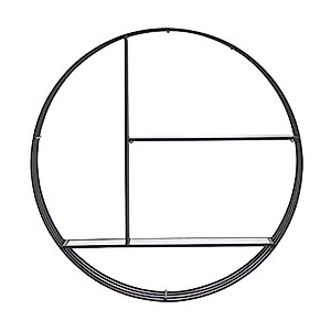 CosmoLiving by Cosmopolitan Metal Round 2 Shelves Wall Shelf, 32" x 6" x 32", Black