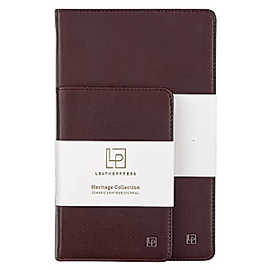 Leatherpress Classic Leather Notebook Journal, Softcover, Cacao Brown, Pocket (3.8" x 5.7"), 186 Ruled Pages, Heritage Collection, Table of Contents w/Numbered Pages