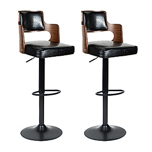 Miereirl Bar Stools 01019 Black Set of 2