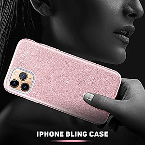 MATEPROX Compatible with iPhone 11 Pro Max case,Bling Sparkle Cute Girls Women Protective Case for iPhone 11 Pro Max 6.5 inch(Pink)