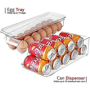 StorageMaid Stackable Storage Fridge Bins - Refrigerator Organizer Bins for Fridge, Freezer, Pantry and Kitchen. Includes Bonus Magnetic Dry-Erase Whiteboard & Markers Set (9-Piece Set)