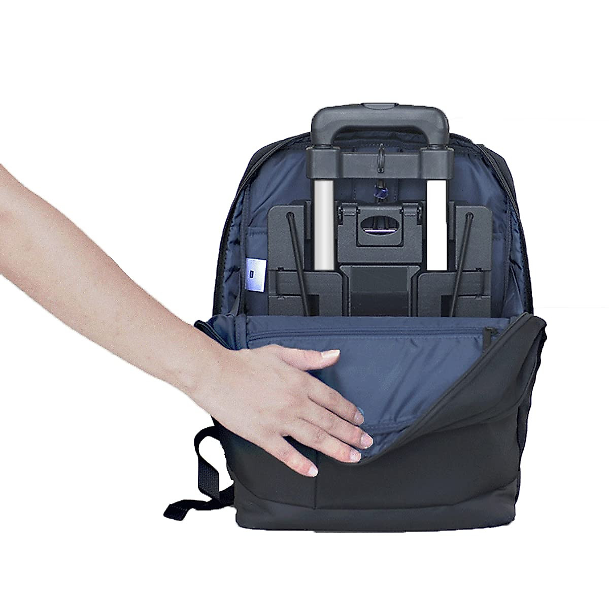 DricRoda Folding Hand Truck, 155lb Heavy Duty 4 Wheels Portable Luggage Cart, Lightweight Aluminum Foldable Carry-on Hand Trucks Dolly for Boxes and Parcels Moving, House or Office, Workshop Use