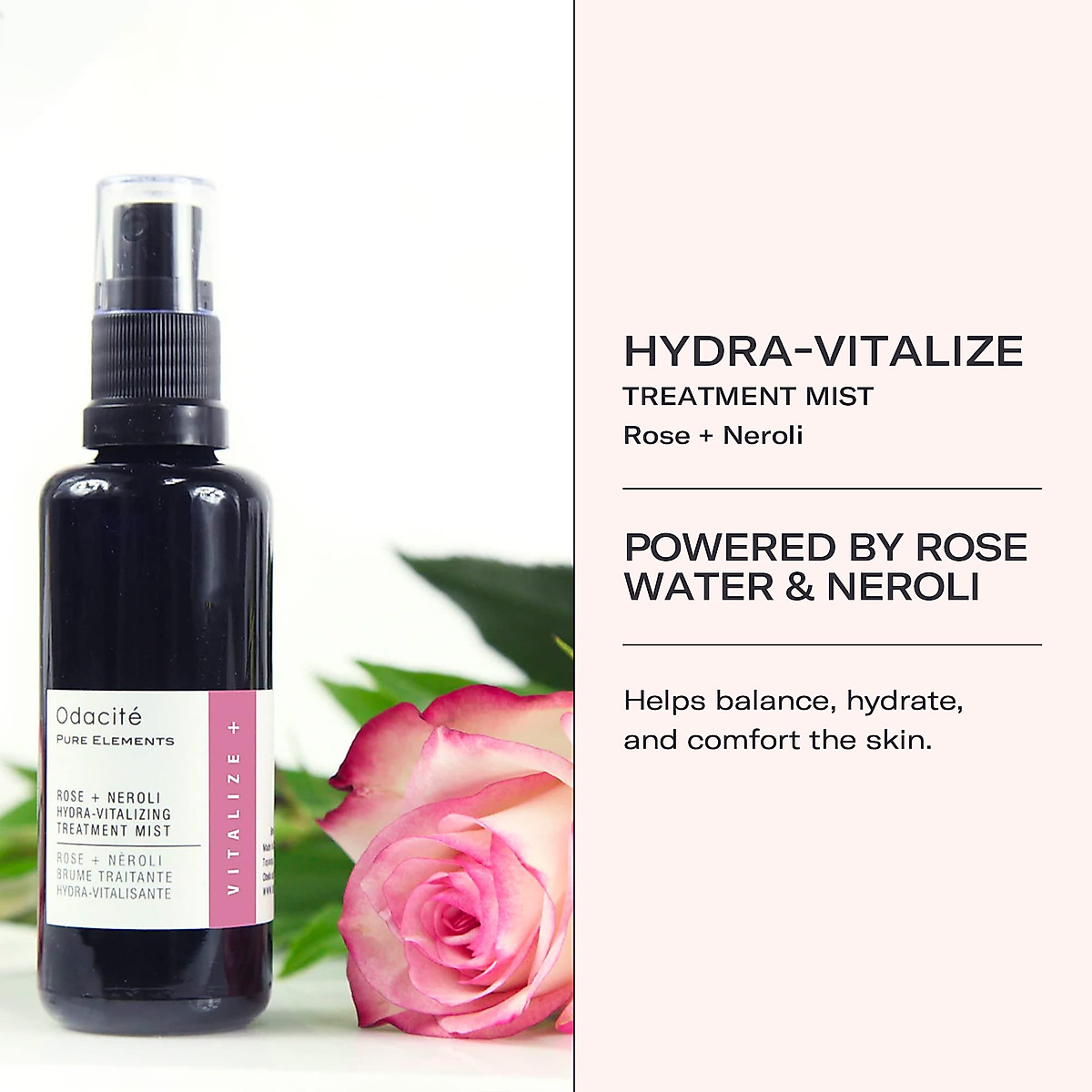 Odacité | Rose + Neroli Hydra-Vitalizing Treatment Mist | Quickly Hydrates and Balances Skin | 1.69 oz