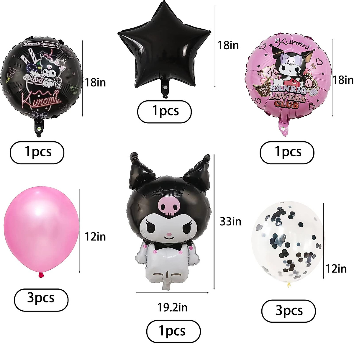 10Pcs Cute Anime Party Decoration Balloons,Aluminum Film Material Double Sided Balloons,Anime Theme Party Supplies,Kawaii Birthday Party Ballons (LM-01)