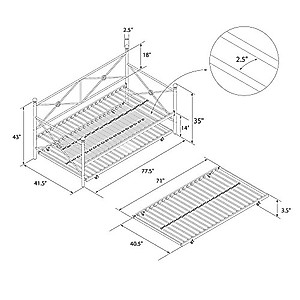 DHP Lina Metal Daybed with Trundle, Twin Size Sofa Bed Frame, Gold