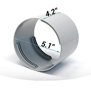 Capuca Portable Air Conditioner Exhaust Hose Extender Extension, Mobile AC Vent Coupler,Clockwise Counterclockwise Bi-Direction Thread Universal Compatible with Exhaust Hose with 5.1 Inch Diameter