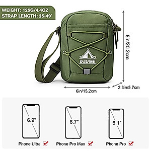 G4Free Small Crossbody Bag RFID Side Shoulder Cell Phone Bag Mini Wallet Purse For Men, Women(Army Green)