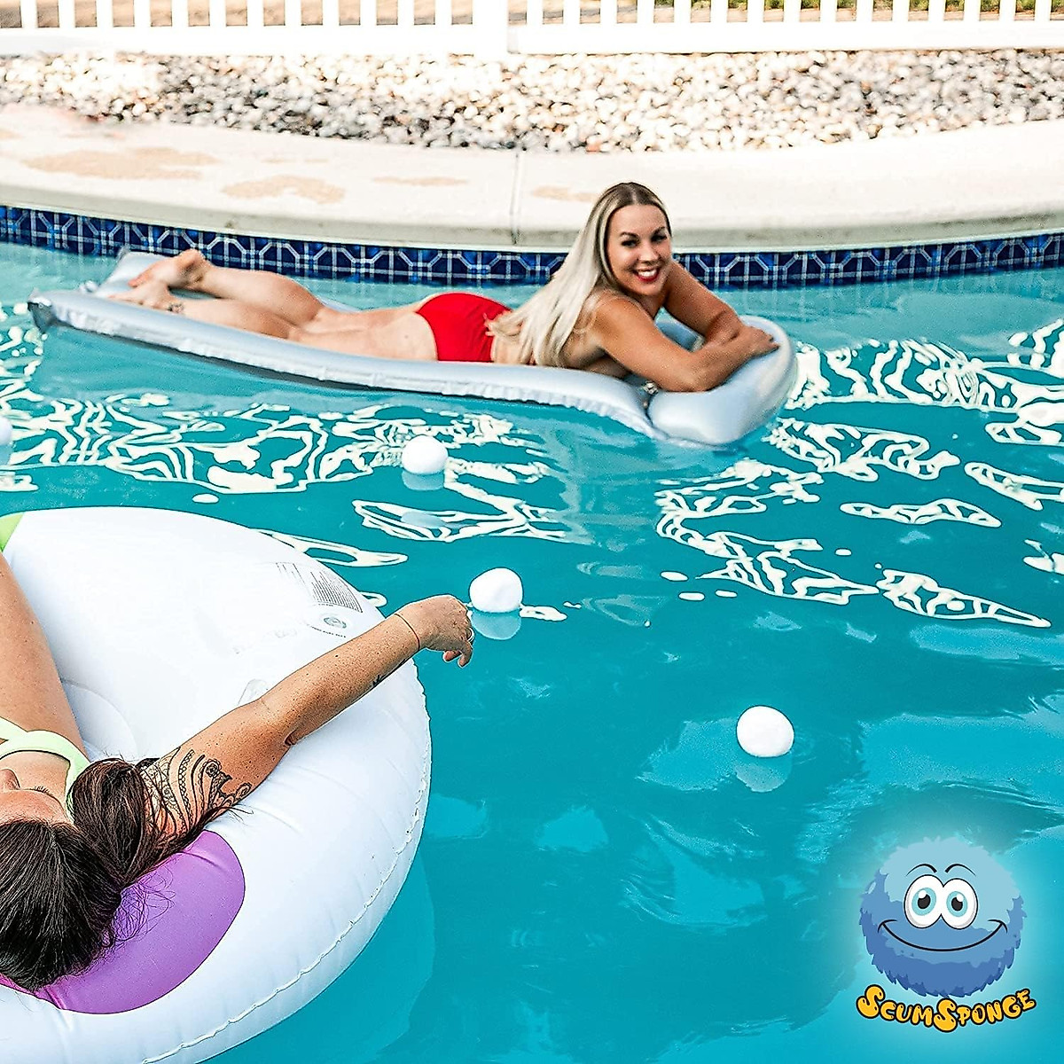 ScumSponge for Hot Tub to Soak Up Oils, Original Oil-Absorbing SpongeBall, Alternative for Scumbug, Ball and Scum Star, Spa Cleaner Sponge for Swimming Pool, Jacuzzi and Hot Tubs, 6 Balls