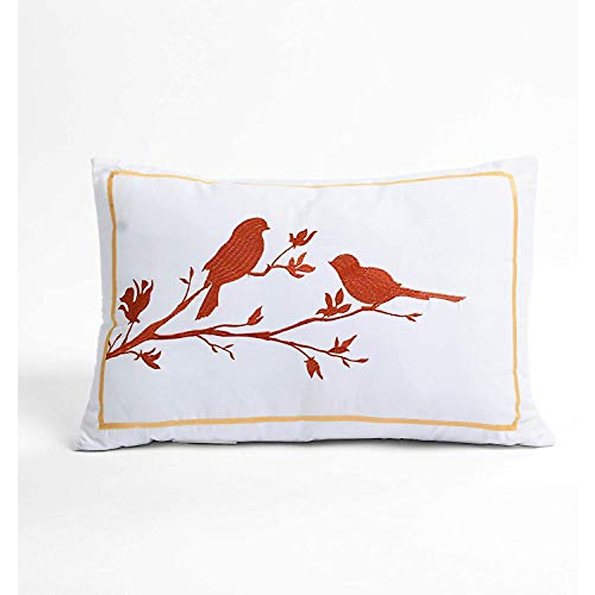 Lush Decor Harley Quilt Set Damask Pattern Reversible 5 Piece Bedding Set - Full Queen - Tangerine