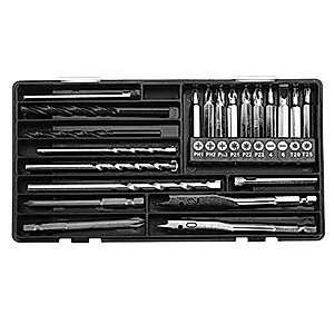22Pcs HSS Screwdriver Twist Drill Bits Tool Set with Storage Box