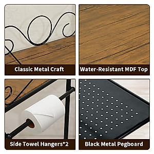 ViHOTA 3-Tier Metal Shelving Unit, Standing Storage Shelf Units for Laundry Bathroom Kitchen Pantry Closet for Small Spaces,15.6” Black Metal Rack