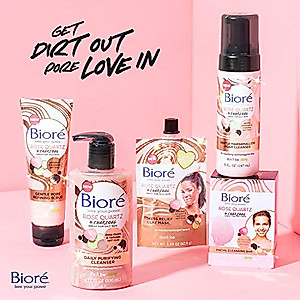 Bioré Rose Quartz + Charcoal Daily Purifying Cleanser, Oil Free Facial Cleanser Energizes Skin, Dermatologist Tested and Cruelty Free, 6.77 oz