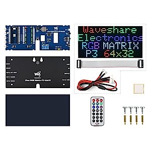Waveshare RGB Full-Color Multi-Features Digital Clock for Raspberry Pi Pico 64×32 RGB Matrix Accurate RTC
