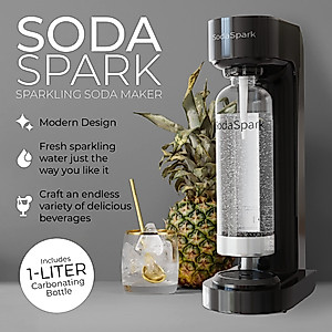 Soda Maker with BPA Free Bottle - CO2 Powered One Touch Fizz Control - Fresh Sparkling Water Maker - Homemade Sparkle Seltzer Streaming Machine, Carbonated Water Machine for Home [C02 NOT INCLUDED]