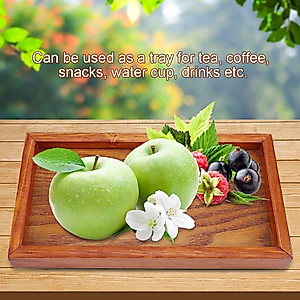 Wooden Tray, Wooden Serving Tray, Rectangle Wooden Tea Tray Serving Table Plate for Tea, Coffee, Snacks, Water Cup, Drinks(2212cm)