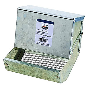 Pet Lodge® Small Animal Feeder with Lid and Sifter Bottom | Outdoor Gravity Feeder for Rabbits, Ferrets and Other Small Animals | Heavy Duty and Durable | Made in USA