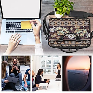 Elegant Embroidery Laptop Computer Bag Waterproof Shoulder Messenger Bag 13-15 inch Durable Laptop Tote Bag with Shoulder Strap Handle Lightweight Crossbody Briefcase