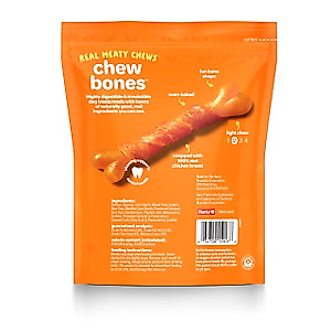 Hartz Oinkies Chew Bones with Real Chicken Breast, Rawhide Free Dog Treats, Highly Digestible Dog Chews, 25 Count