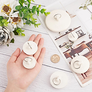 GORGECRAFT 6PCS Drain Stopper Tub Stopper Set Rubber Sink Stopper Drain Plug with Pull Ring for Bathtub Kitchen Bathroom and Laundry Sink Drain Cover Kit in 6 Different Sizes (White)