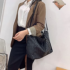 DDQYYSPP Handbags and Purses for Women Leather Shoulder Bag Skull Print Satchel Fashion Top-Handle Tote Ladies Wallet