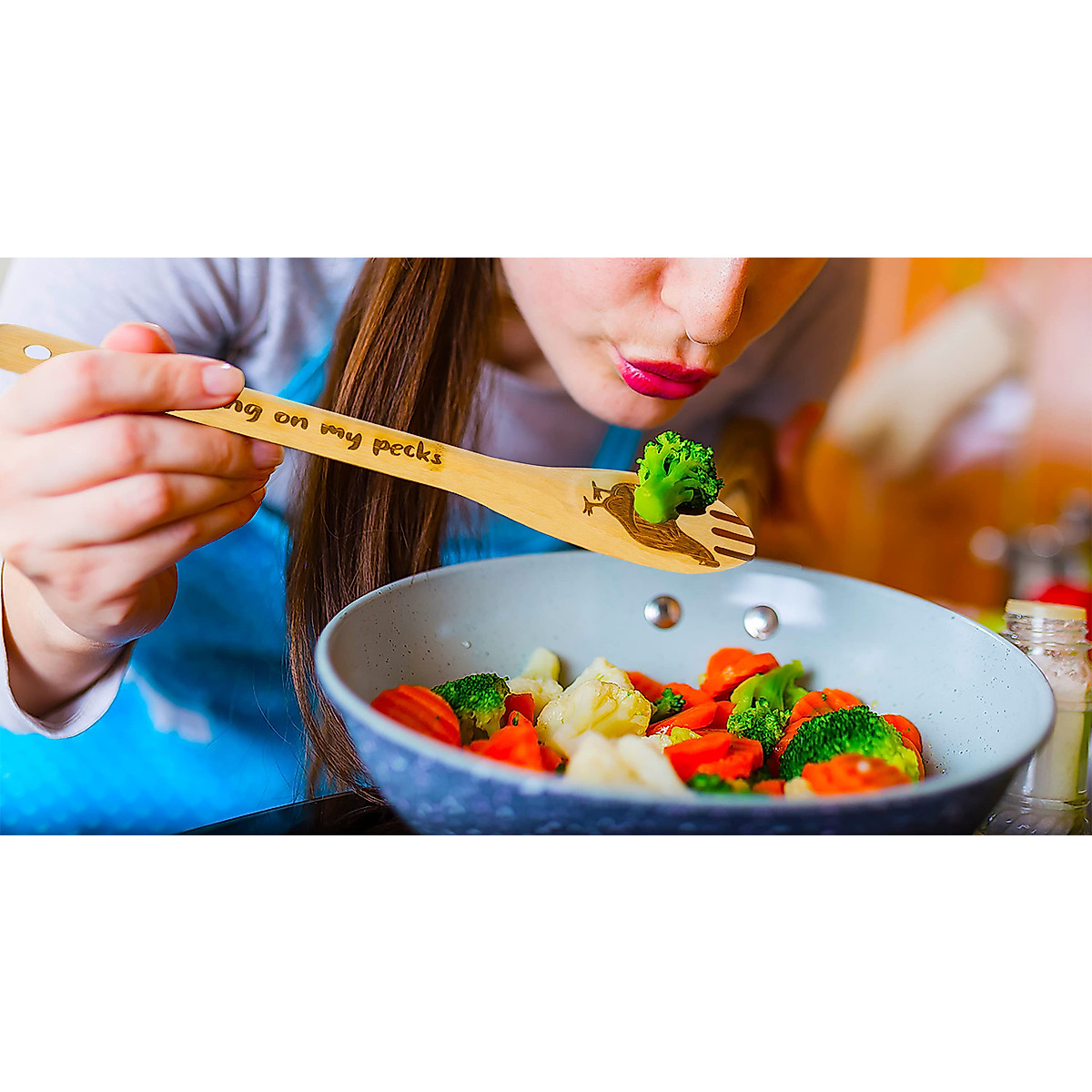 Rooster Wooden Cooking Spoons Set of 5,Rooster Gift,Chicken Lovers Gifts,Rooster Kitchen Decor,Bamboo Cooking Spoons Farmhouse Housewarming Wedding Mom Cooking Mother's Day Gift Father's Day Gift