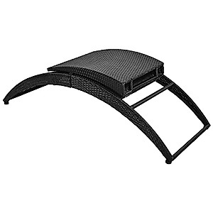 DHHU Foldable Chaise 2-Piece Sofa Set, Patio Wicker Sun Lounger with Removable Bolster Pillow, Green Cushion, Blue