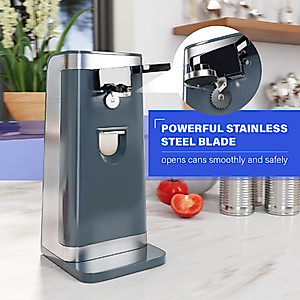 Skyehomo Electric Can Opener, Knife Sharpener and Bottle Opener with Removable Cutting Lever and Cord Storage