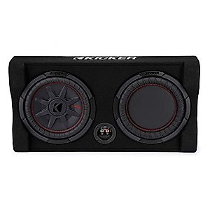 KICKER TRTP 10-inch (25cm) Thin Down Firing Subwoofer and Passive Radiator Enclosure, 2-Ohm, RoHS Compliant