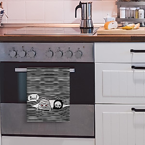 Cukemip Halloween Kitchen Dish Towels Set of 2,Halloween Kitchen Decor, Funny Halloween Hand Towels, Soft Absorbent Spooky Tea Towels dishclothes Gifts Holiday Farmhouse Home Decor 16x24 Inch