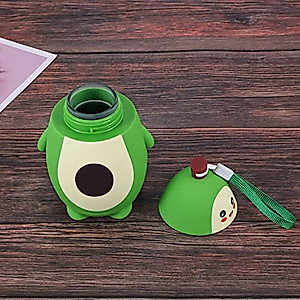 Padyrytu Cartoon Avocado Glass Double Layer Student Simple Fresh Mori Cute Portable Water Cup, Travel Mug Tea Water Bottle Coffee Flask, Born for Girls And Ladies, Green