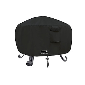 Taruimoo Fire Pit Cover Round for Fire Pit 22- 48 Inch,Outdoor Full Coverage Patio Round Firepit Cover with Built-in Vents ,Waterproof Dustproof Anti UV and Tear Resistant (36" D x 22" H)