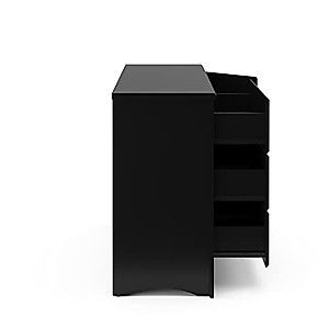 Storkcraft Crescent Dresser, 3 Drawer Combo, Black