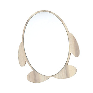 BESPORTBLE 1pc Wooden Vanity Mirror Desktop Mirror Make-up Mirror Lovely Wooden Mirror Bedroom Mirror Penguin Shaped Mirror Woman Mirror Decorative Wooden Mirror Cosmetic Mirror Lovely Mirror
