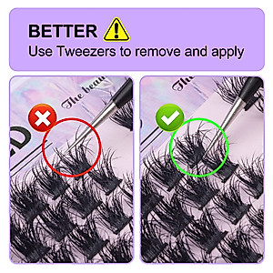 Individual Lashes Cluster Flat Lashes Mink Eyelashes Extension D Curly False Eyelashes Natural Look Wispy Fake Lashes DIY at Home 10mm-18mm Cluster Lashes by Winifred