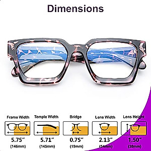 VISOONE Blue Light Blocking Glasses with TR90 Rectangle Frame and Chic Preppy Look for Women Men RIVER