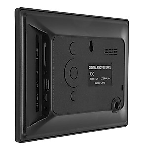 HD Digital Photo Frame, Slideshow 7 Inch IPS Screen Support USB 100‑240V Electronic Album with Remote Control for Wedding Party (US Plug)