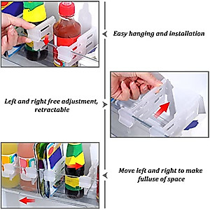 Andiker Kitchen Refrigerator Dividers 8 PCS, Adjustable Dresser Drawer Fridge Seperators Plastic Organizer Dividers for Home Kitchen Bedroom Office (transparent)