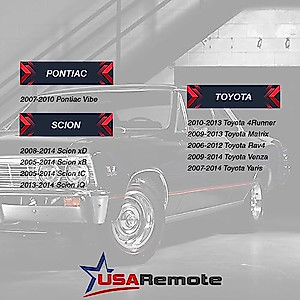 Key Fob Shell fits 2006-2014 Scion Toyota Pontiac Keyless Entry Remote Case & Pad (HYQ12BBY, MOZB41TG, GQ4-29T), Set of 2