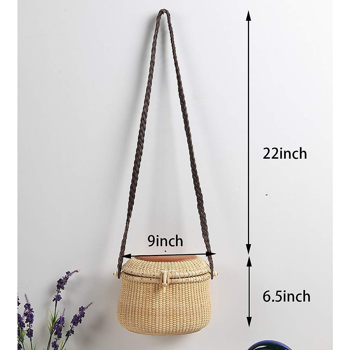 Teng Tian Nantucket Purse Basket Women Purse Handwoven Cane-on-cane Crossbody Bag Beach Purse Handmade Basket Handbags Vacation Essentials Must Haves