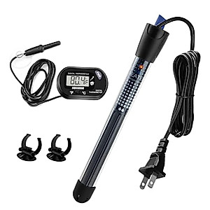 DOMICA 100W Submersible Aquarium Heater, Adjustable Fish Tank Heater, Suction Cups and Free Thermometer Suitable for Marine Saltwater and Freshwater
