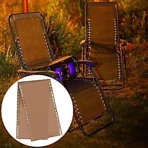 QWORK Zero Gravity Lounge Chair Cloth, Chair Replacement Fabric with 4 Bungee Cord Lounge, Chair Cloth Mesh Chair Repair Kit, 63x17 Inches (Brown)