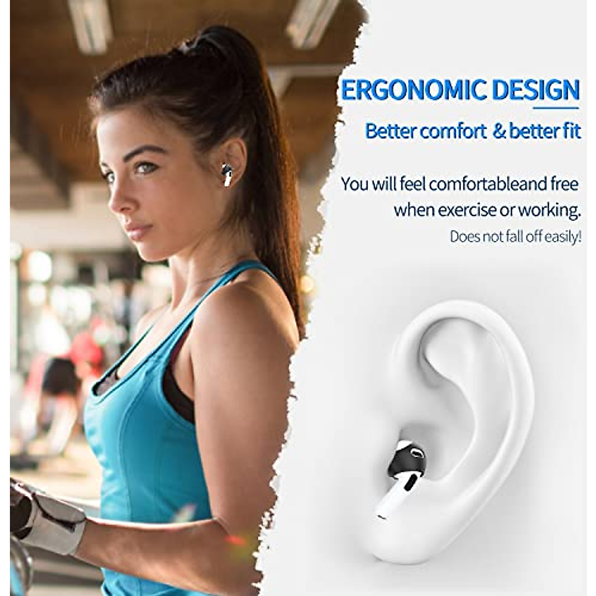 [5 Pairs] for AirPods 3 Ear Tips Covers [Fit in The Charging Case], WQNIDE Anti-Slip/Dust/Shock Silicone Ear Covers Accessories Compatible with AirPods 3rd Generation (2021)