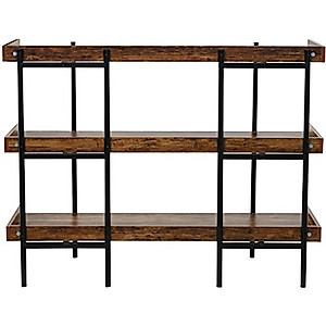 OneSpace Modern Wood and Steel 3-Shelf Display, Cherry