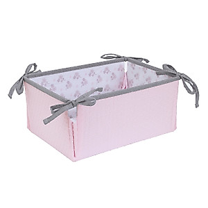 NoJo Ballerina Bows 4 Piece Nursery Crib Bedding Set, Pink/Silver/White