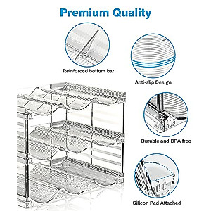 Hyperzoo Water Bottle Organizer, Stackable Water Bottle Holder, Plastic Wine Racks for Kitchen Cabinets, Pantry, Fridge, Water Bottle Storage for Wine/Drink/Can/Tumbler Cup Stand Organizer, 3 Pack